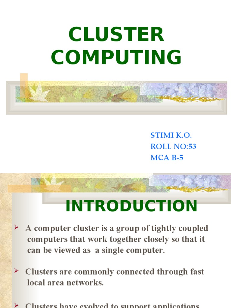 Cluster Computing | PDF | Computer Cluster | Network Topology