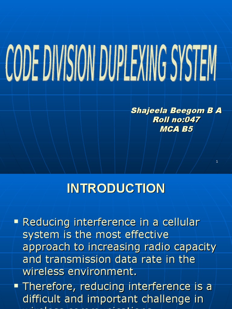 Code Division Duplexing | PDF | Duplex (Telecommunications) | Cellular Network