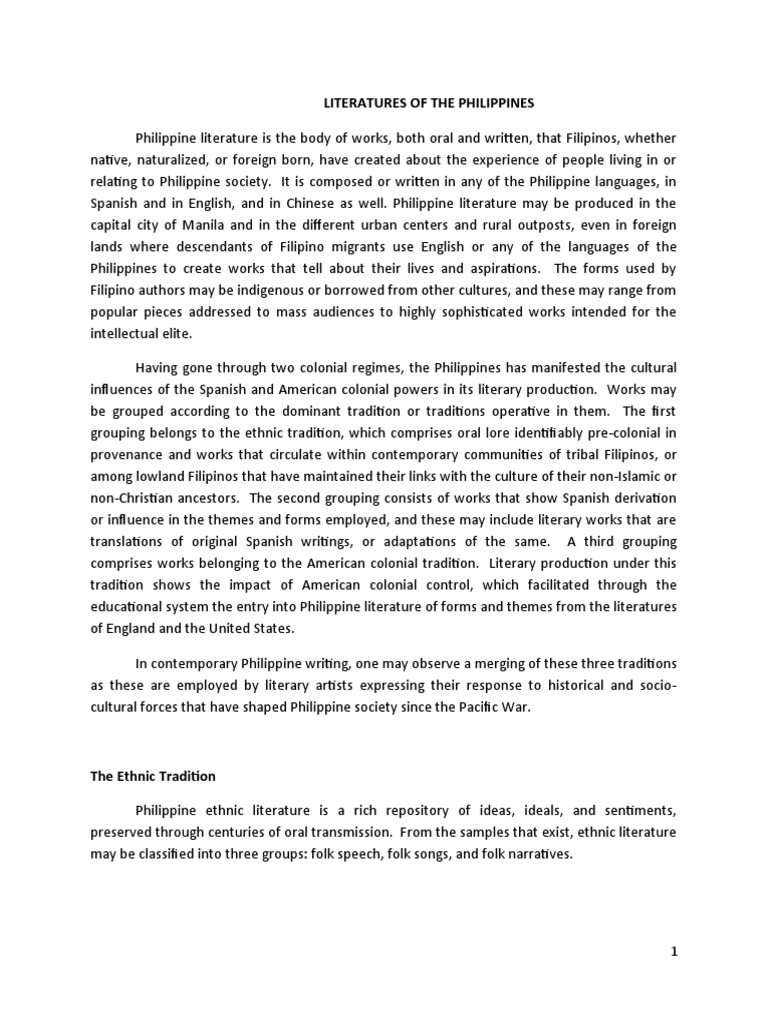 Philippine Literature Book | PDF | Philippines | Poetry