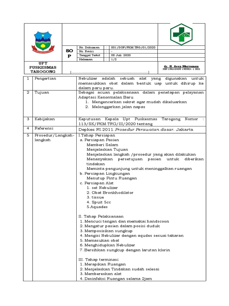 SOP Nebulizer AKb | PDF