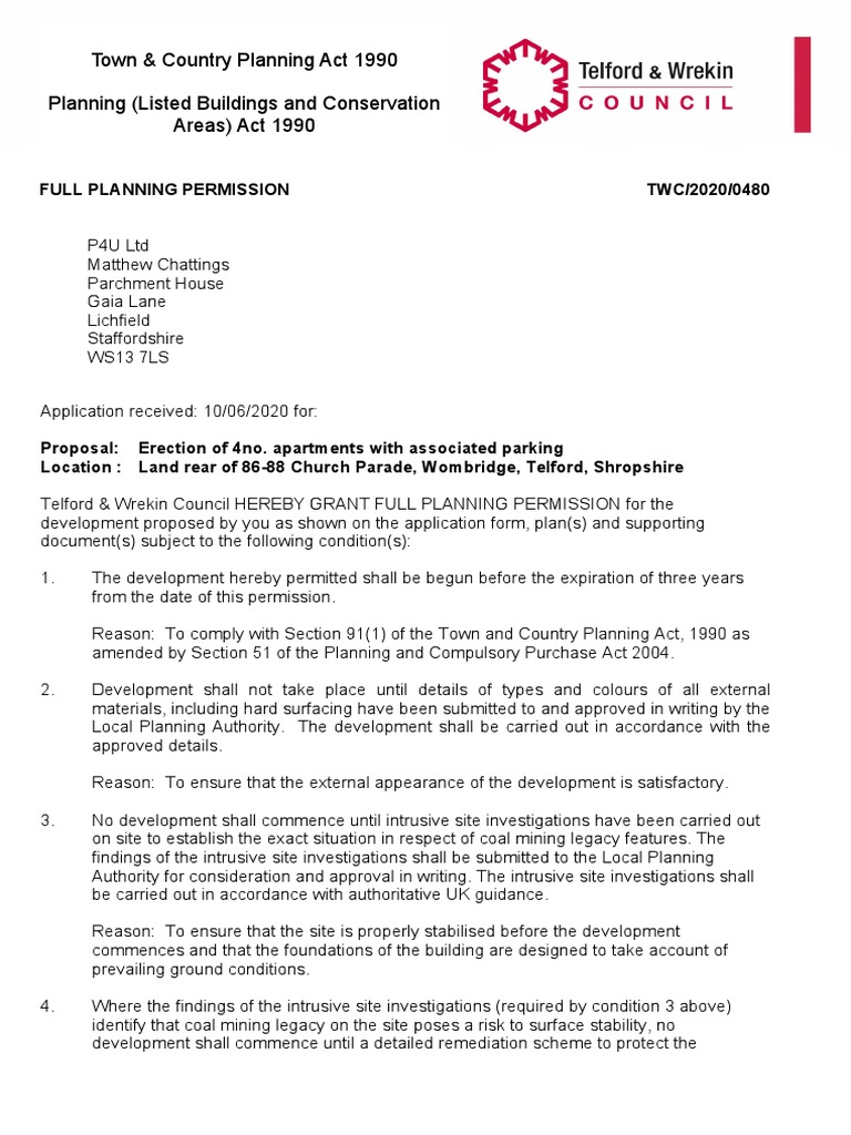 Town & Country Planning Act 1990 Planning (Listed Buildings and ...