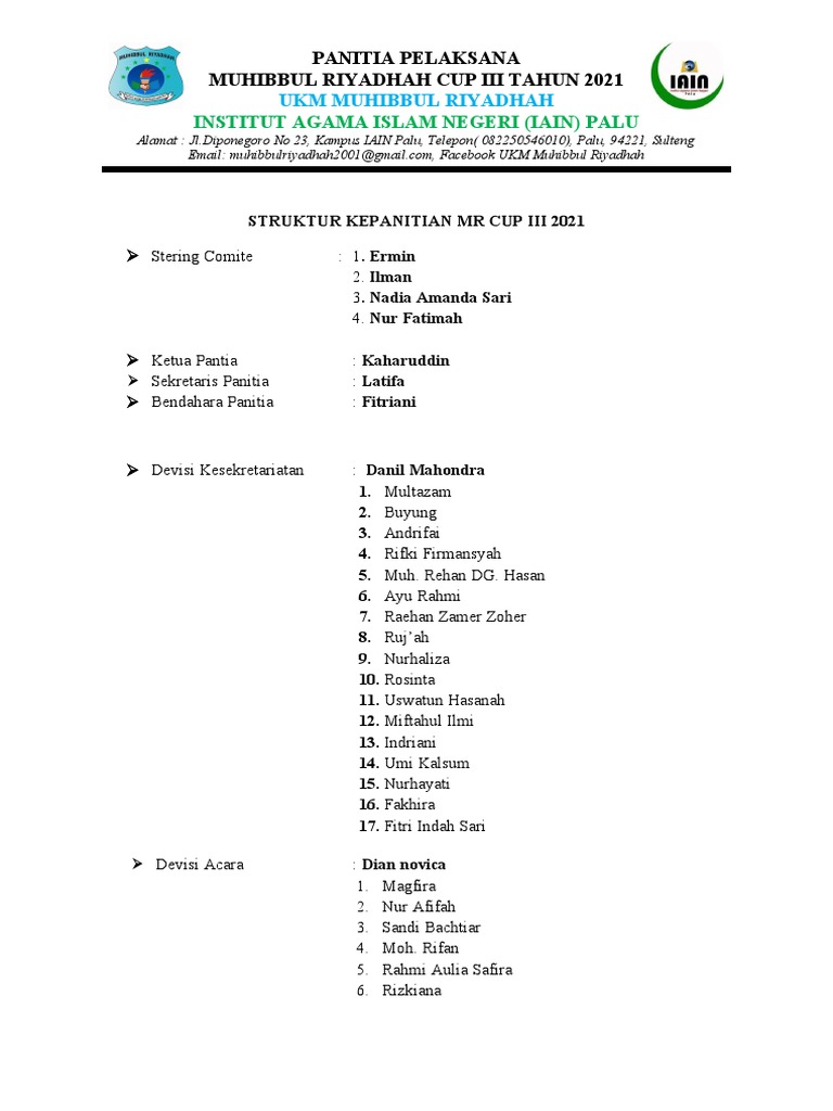 Struktur Kepanitiaan | PDF