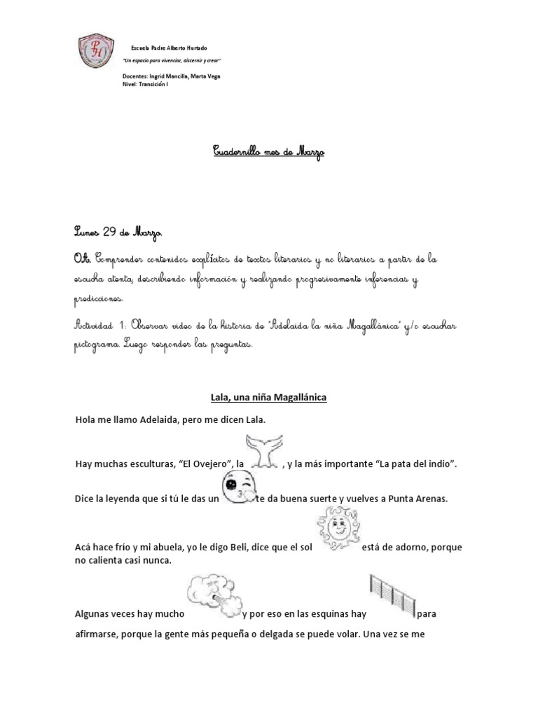 Cuadernillo Marzo Pre - Kinder | PDF