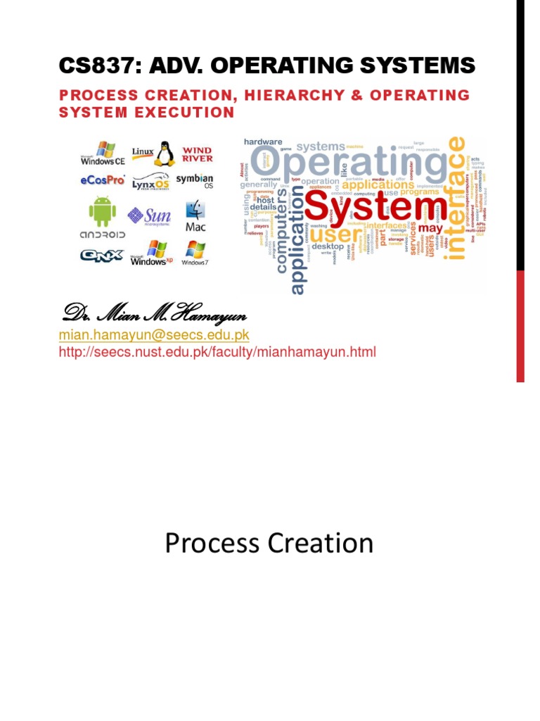 Cs837: Adv. Operating Systems: Dr. Mian M.Hamayun | PDF | Process (Computing) | Operating System