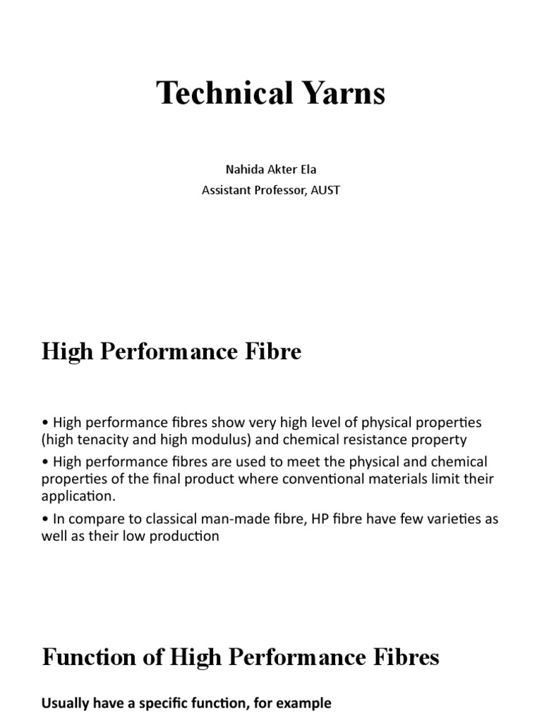 Technical Yarns: Nahida Akter Ela Assistant Professor, AUST | PDF ...