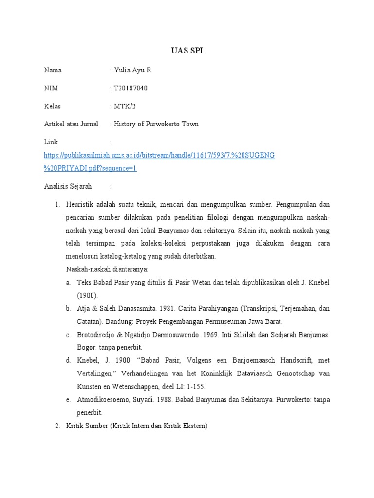 T20187040 - Yulia Ayu R - UAS SPI | PDF | Ilmu Sosial