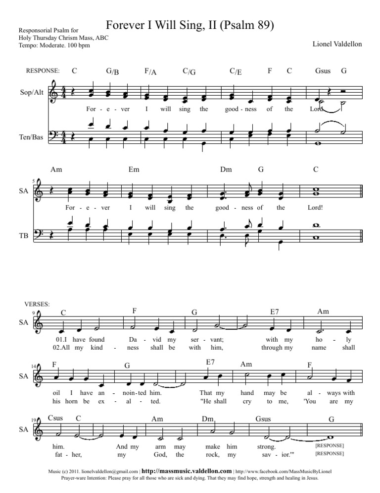 Forever I Will Sing II (Psalm 89) | PDF | Christian Behaviour And Experience | Catholic Liturgy