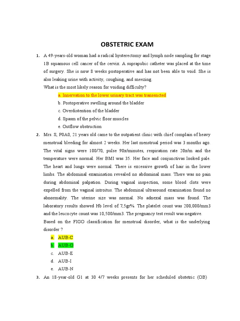 Obstetric Exam | PDF | Pregnancy | Childbirth