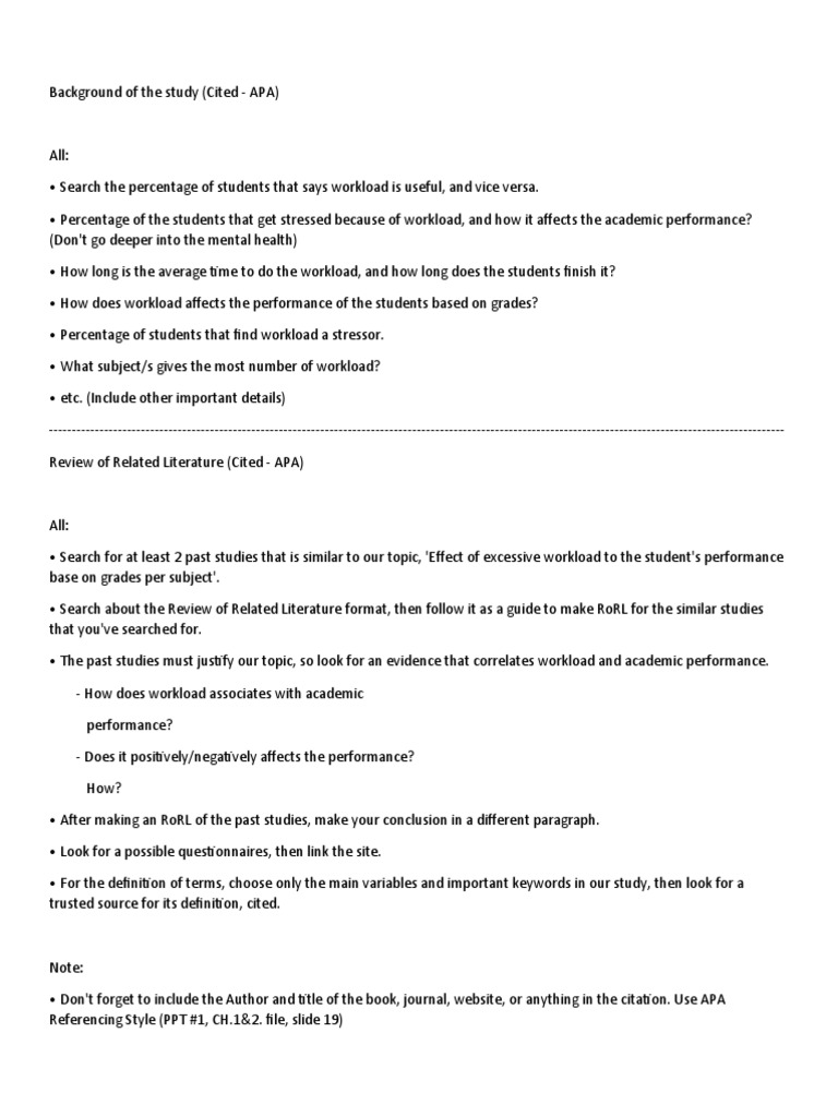 Excessive Workload and Ung Isa | PDF | Homework | Apa Style