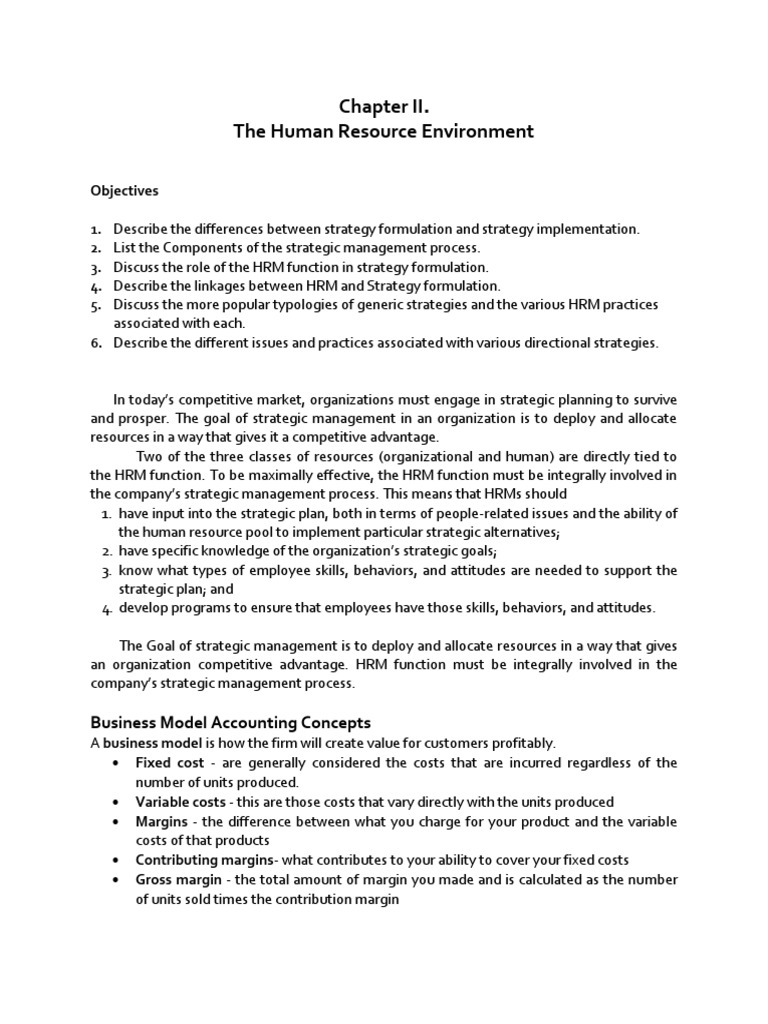 Chapter 2 Human Resource Environment | PDF | Strategic Management ...