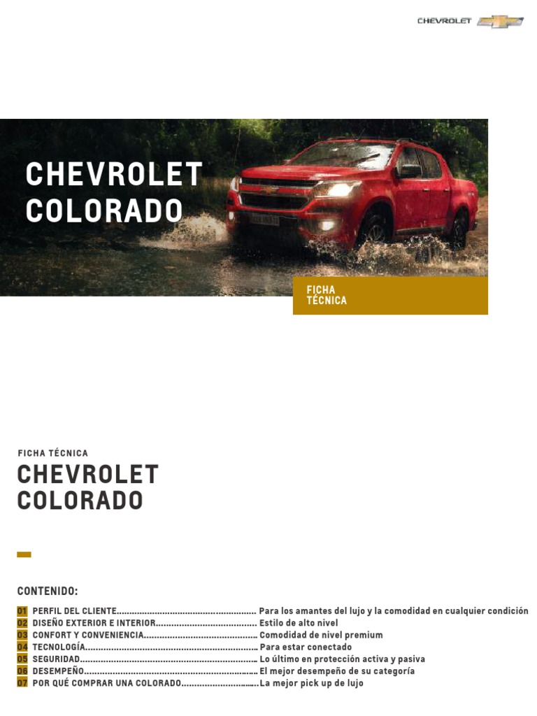 Ficha Tecnica Colorado | PDF | Airbag | Sistema de freno antibloqueo