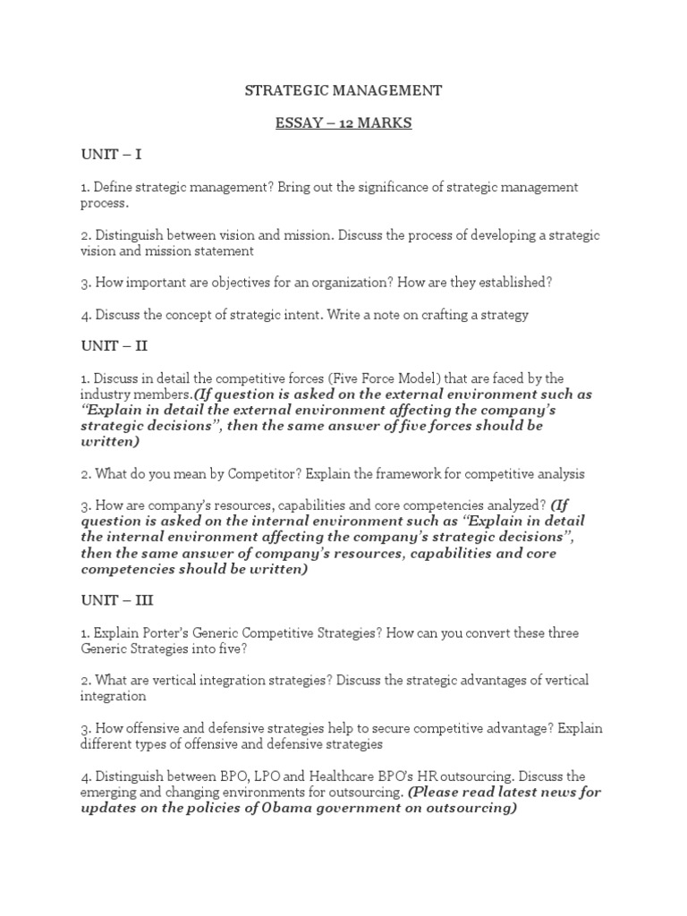 Strategic Management | PDF | Supply Chain | Strategic Management