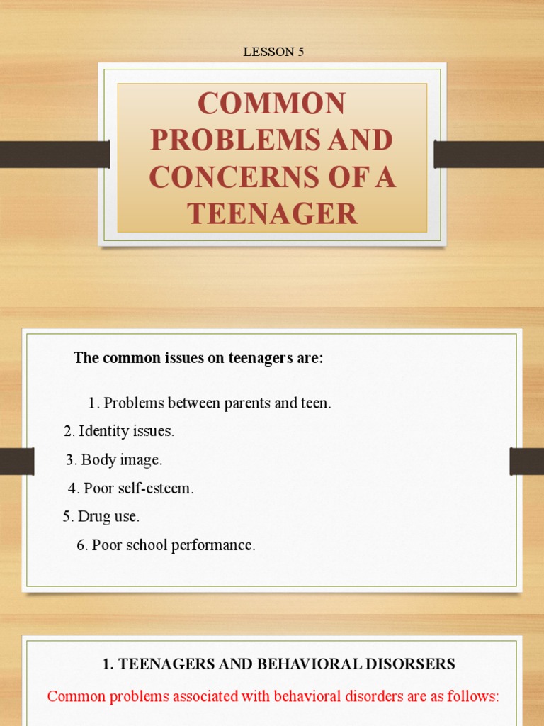 Common Problems and Concerns of A Teenager: Lesson 5 | PDF ...