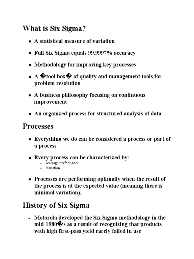 What Is Six Sigma | PDF | Six Sigma | Standard Deviation