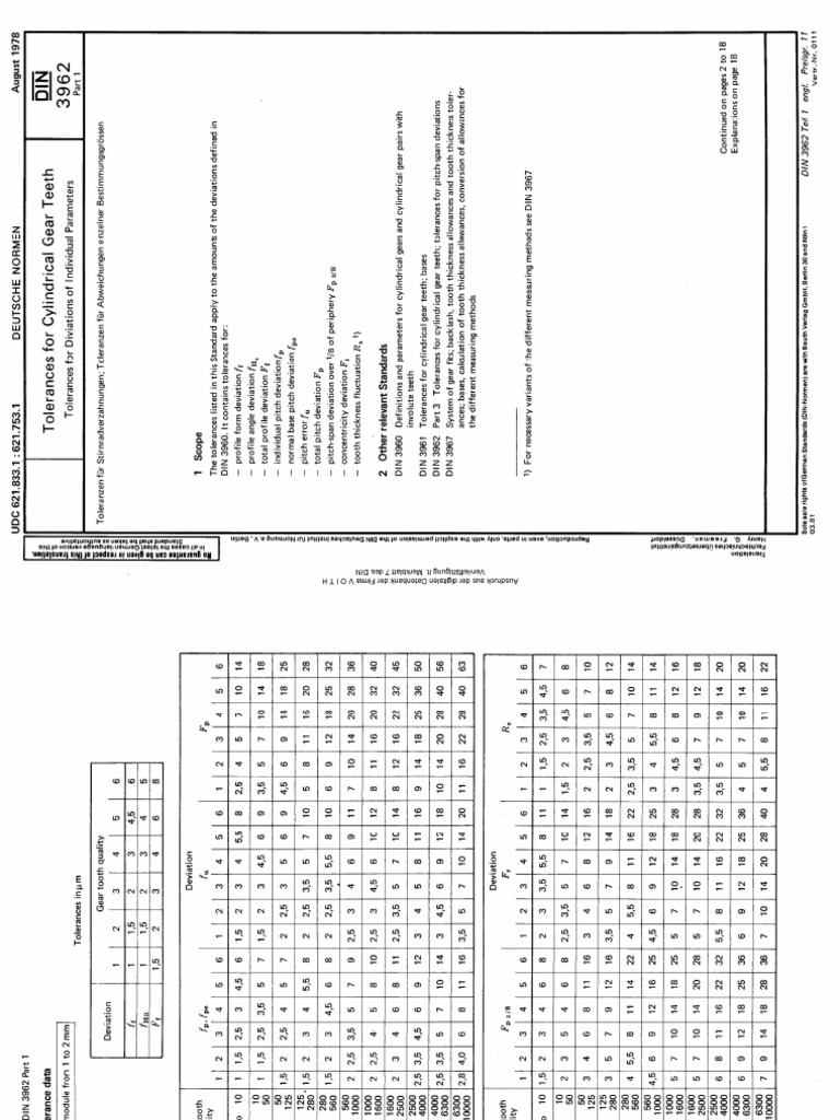 DIN - 3962 Parte 1 | PDF