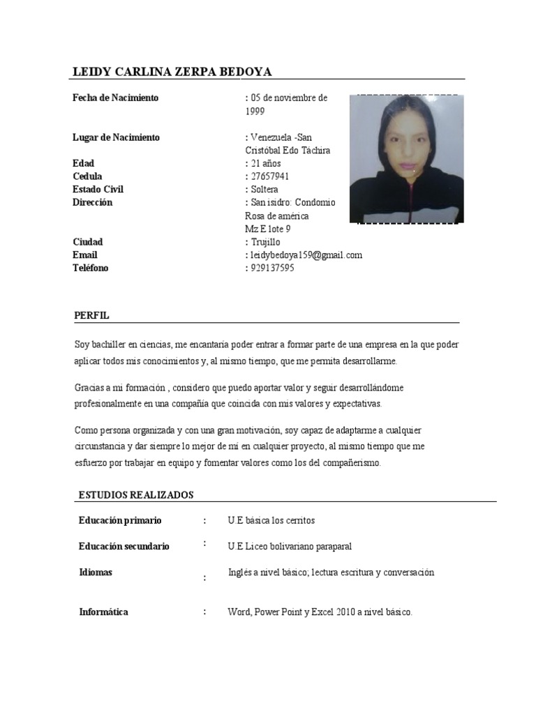 CV - Anita Chilón Velásquez | PDF