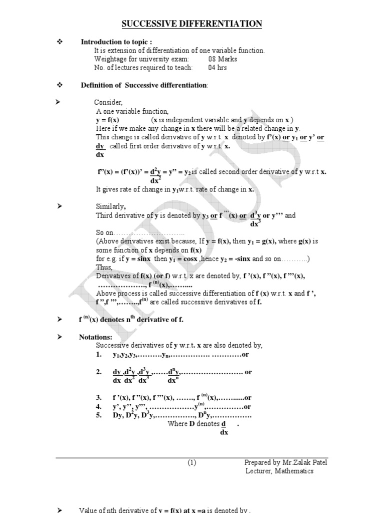 successive_differentiation | Derivative | Fraction (Mathematics)
