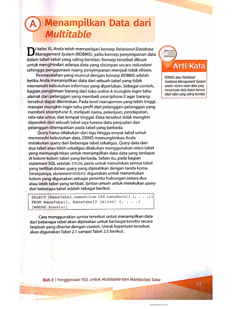 Pertemuan 3 - Penggunaan SQL Untuk MultiTable | PDF