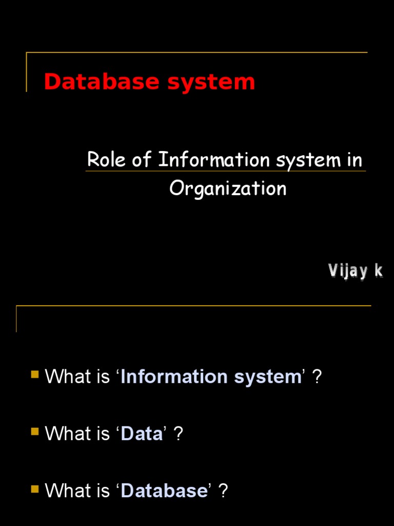 Role of Information Organization | PDF | Databases | System