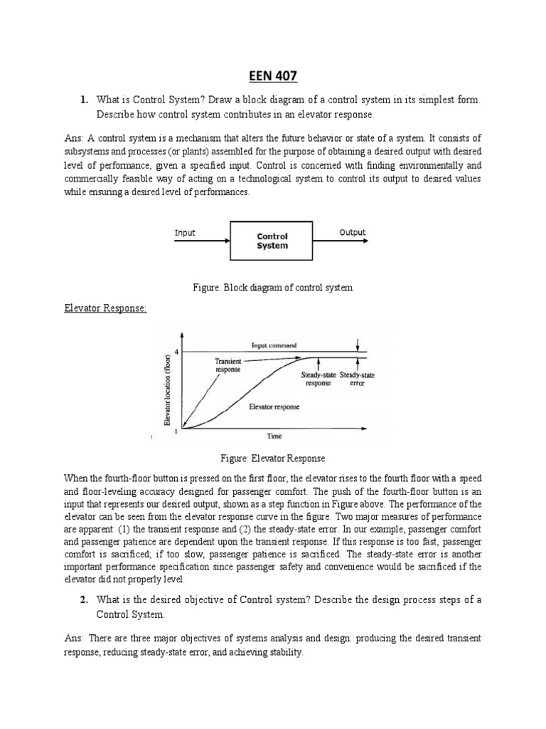 EEN 407 Sample Questions | PDF | Control Theory | Electrical Network