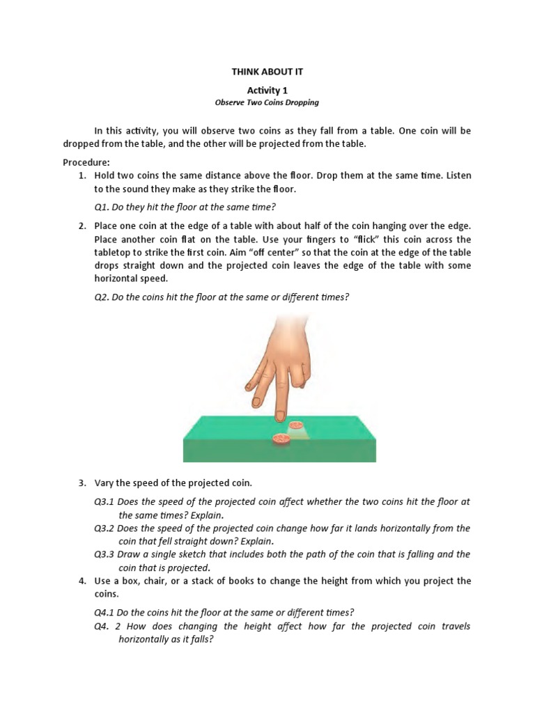 Coin Drop and Projection Experiment | PDF