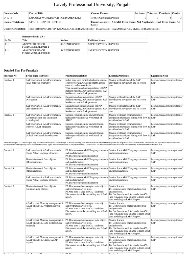 Int310 Sap Abap Workbench Fundamentals | PDF | Computing | Computer Science Int310 Sap Abap Workbench Fundamentals | PDF | Computing | Computer Science