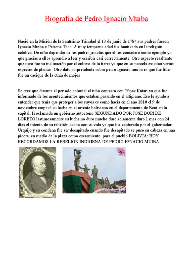 Biografía de Pedro Ignacio Muiba | PDF