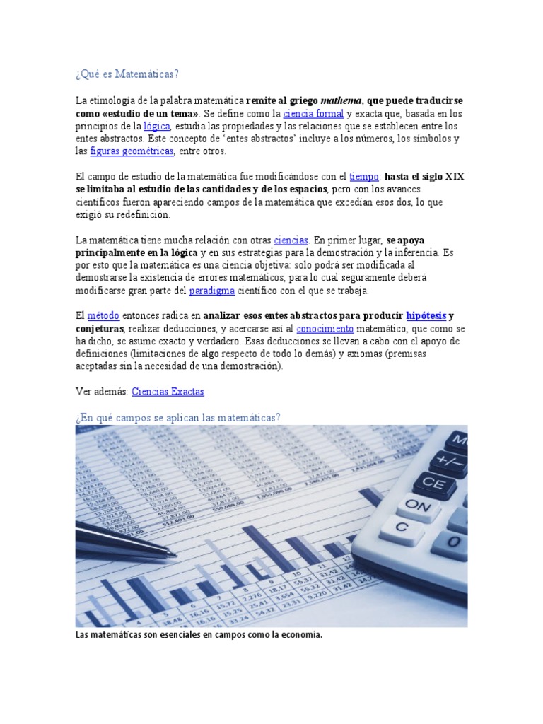 Que Es La Matematicas | PDF | Enseñanza de matemática | Prueba matemática