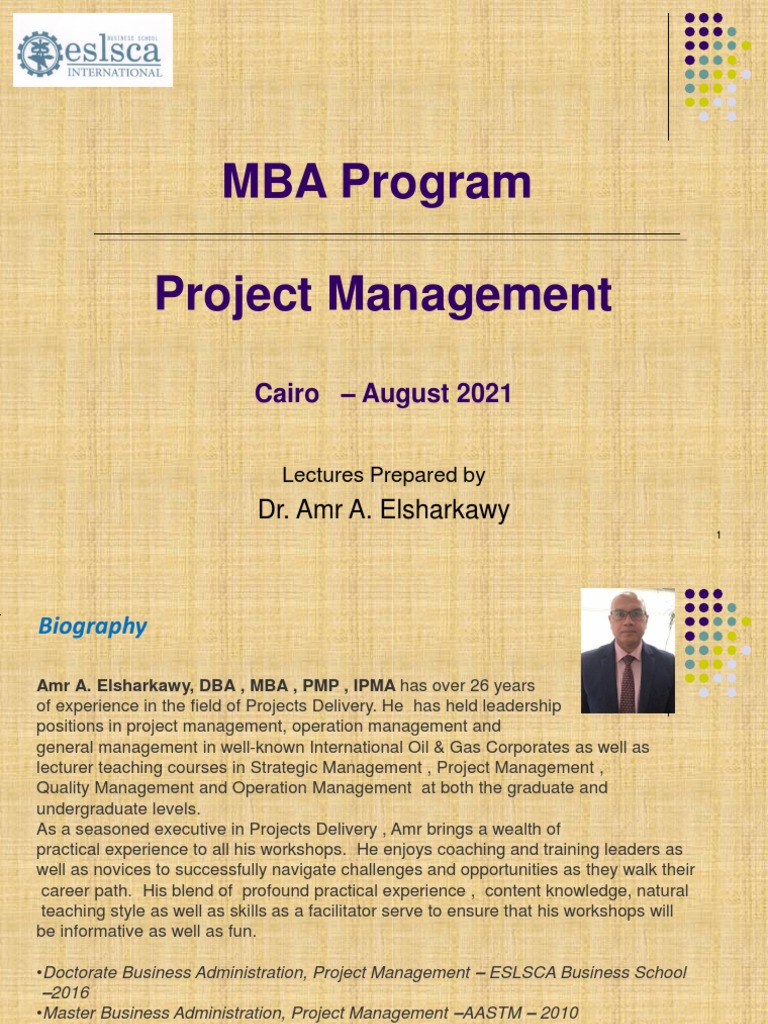 MBA Project Management Lectures | PDF | Project Management | Business