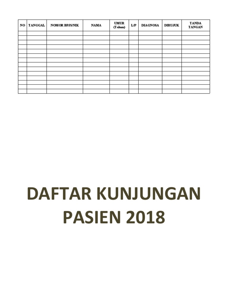 Format Kunjungan Pasien | PDF