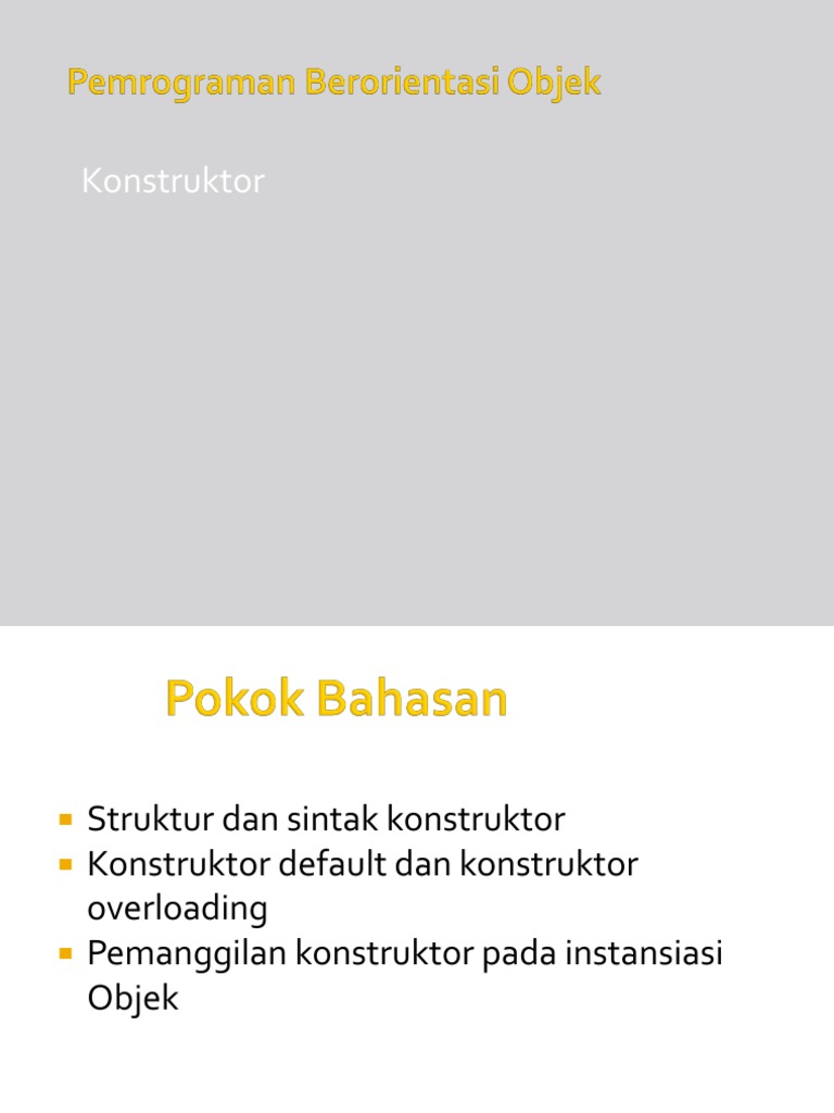 Slide Chapt 04 Konstruktor | PDF