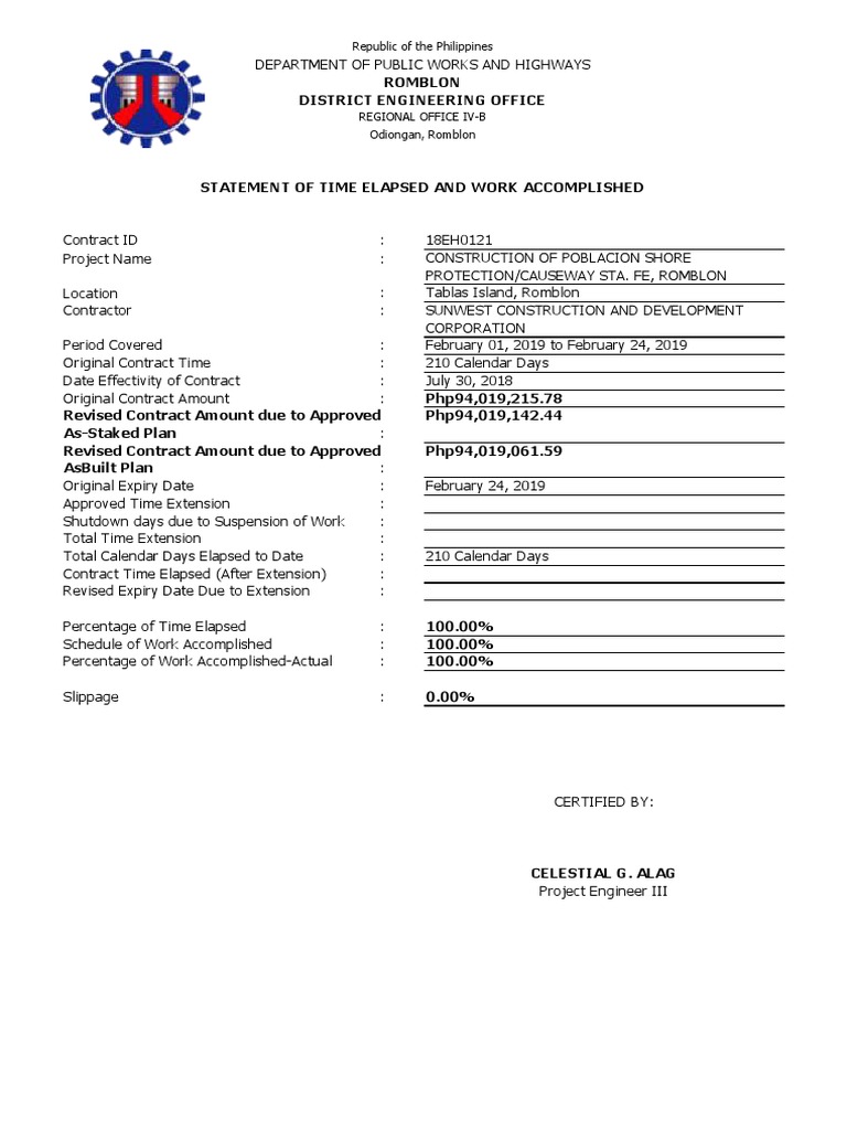 Poblacion Shore Protection Project Report | PDF