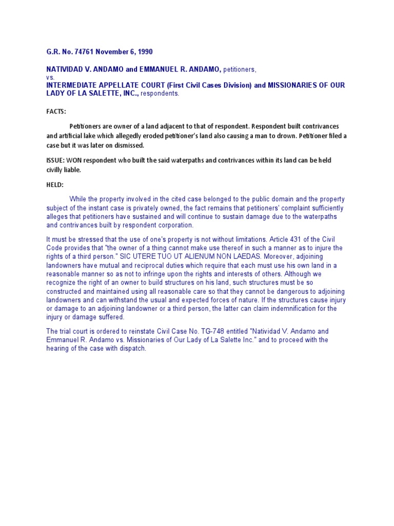 Property Case Digest | PDF | Lawsuit | Common Law