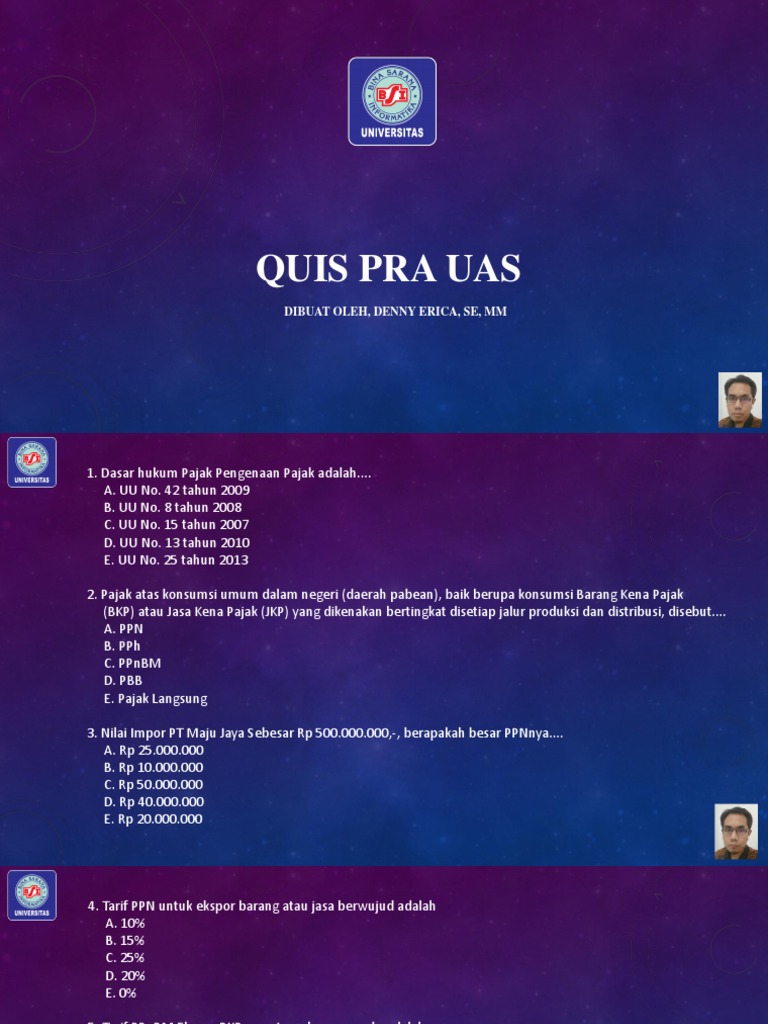 Soal Quis Pra Uas | PDF