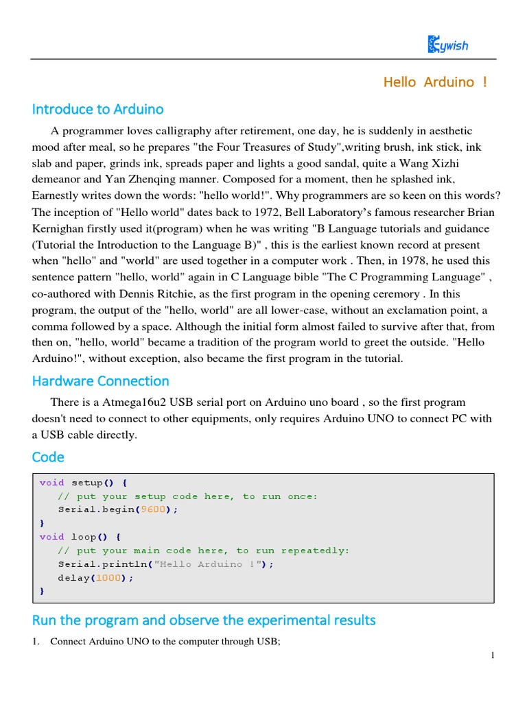 Hello Arduino Experiment MODULE 4 | PDF | Arduino | Computer Architecture
