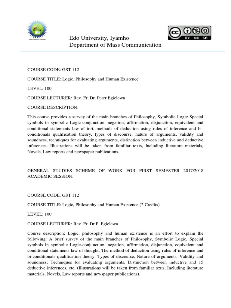 Logic Philosophy and Human Existence I | PDF | Argument | Deductive ...