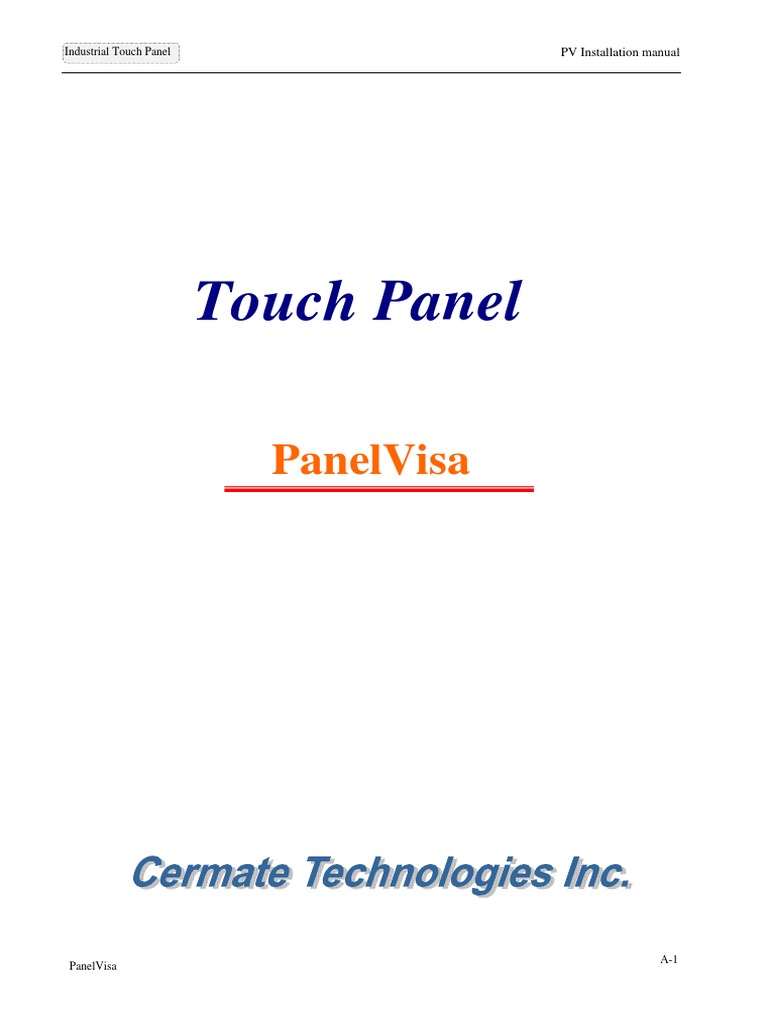 Touch Panel: Panelvisa | Download Free PDF | Bios | Booting