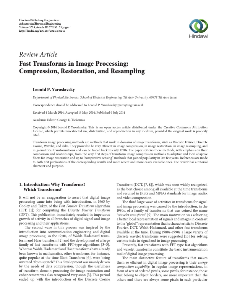 Review Article: Fast Transforms in Image Processing: Compression ...