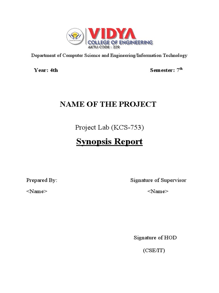Project Synopsis Format | PDF