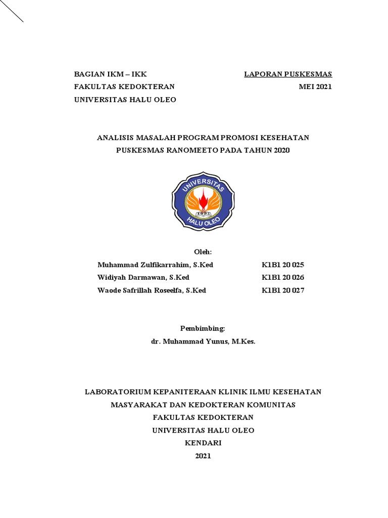 Analisis Masalah PROMKES Puskesmas 2020 | PDF