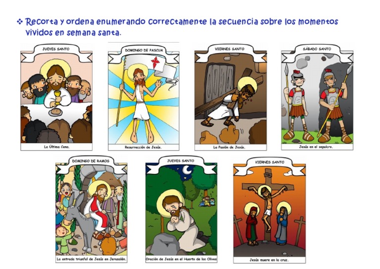 Fichas de Secuencia de Semana Santa | PDF