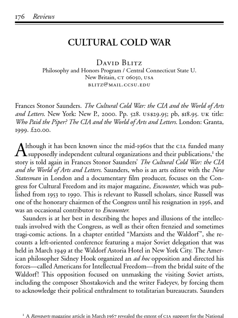Cultural Cold War: CIA's Arts Influence | PDF