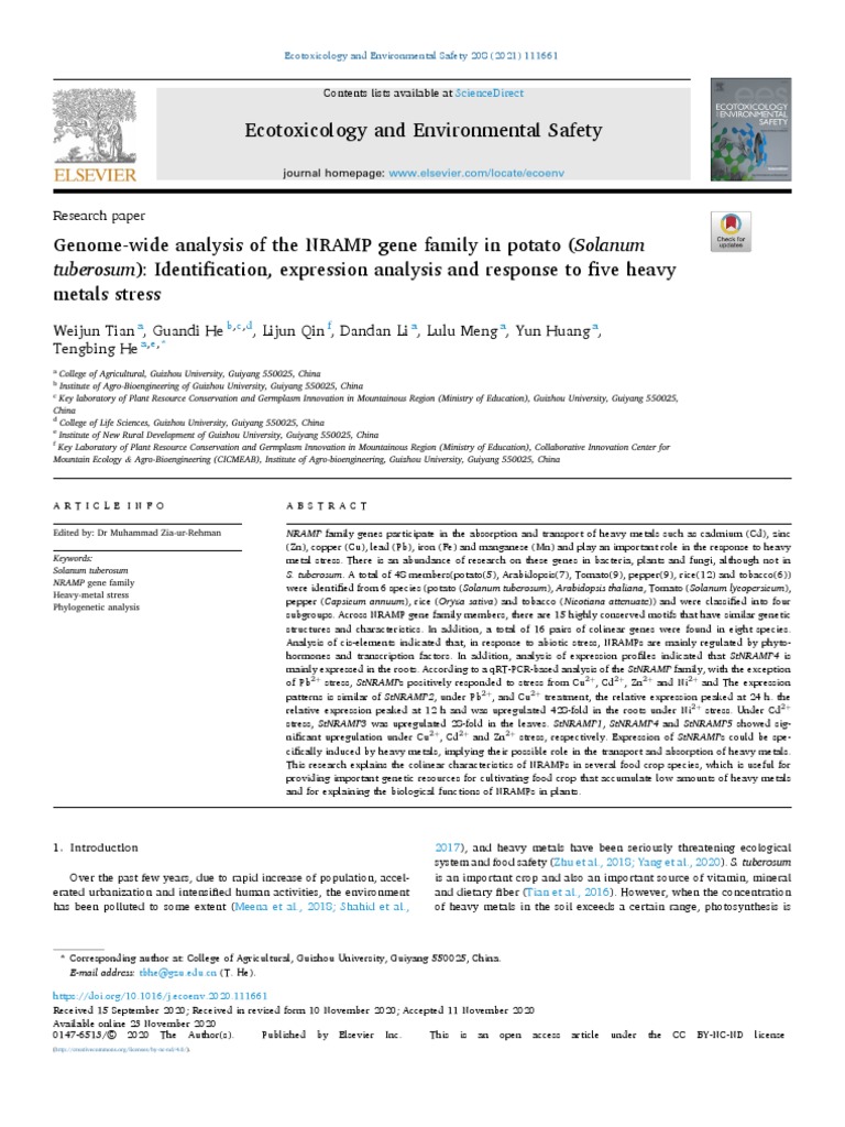 Genome-Wide Characterization of Solanum | PDF | Real Time Polymerase ...