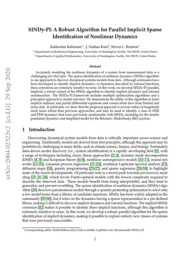 Sindy-Pi: A Robust Algorithm For Parallel Implicit Sparse ...