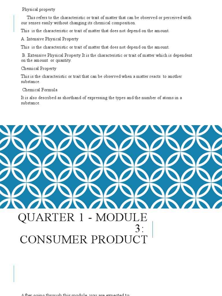 Quarter 1 Module 3 | PDF | Matter | Chemical Substances