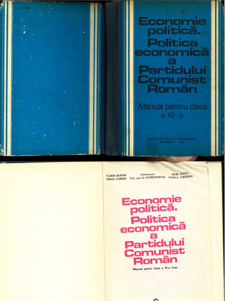 Economie Politică. Politica Economică A Partidului Comunist Român ...