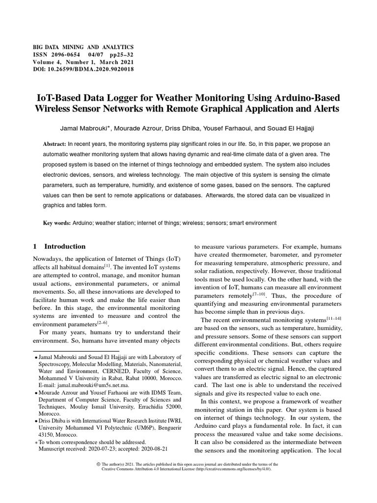 IoT-based Data Logger For Weather Monitoring Using Arduino-Based Wireless Sensor Networks With ...