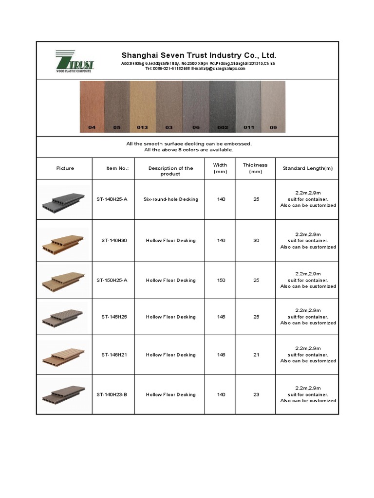 Catalog of All WPC Decking | PDF | Building Materials | Building Engineering