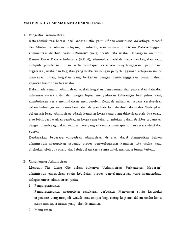 Materi KD 31 Adm Umum | PDF