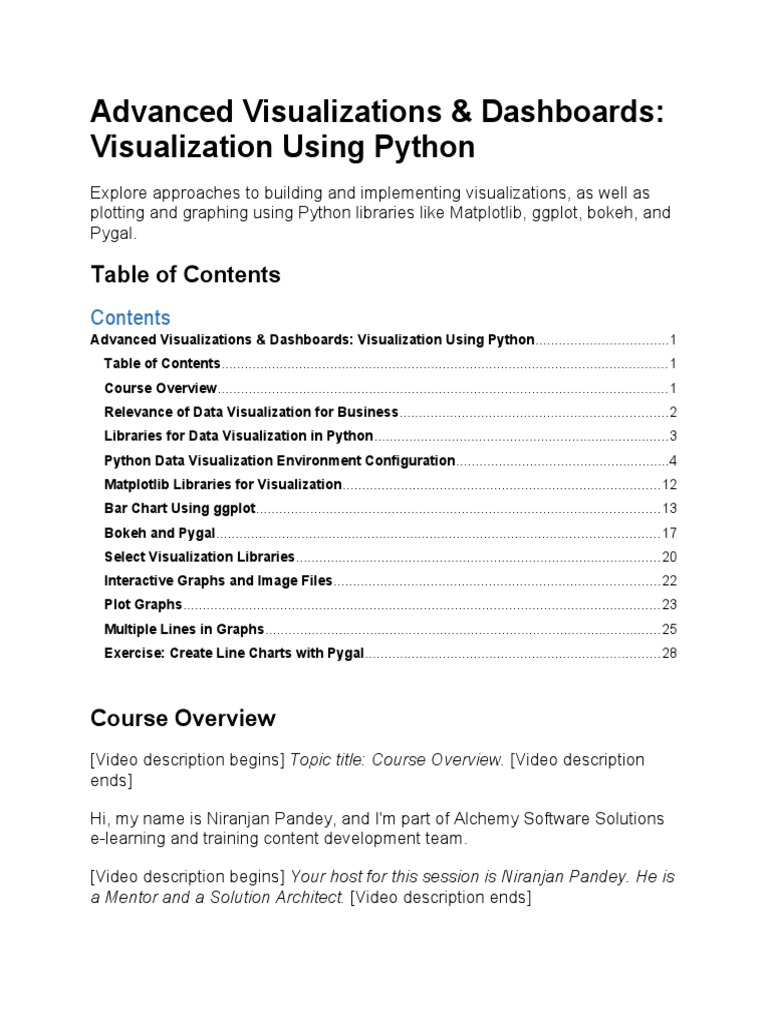Advanced Visualizations | PDF | Infographics | Software Development